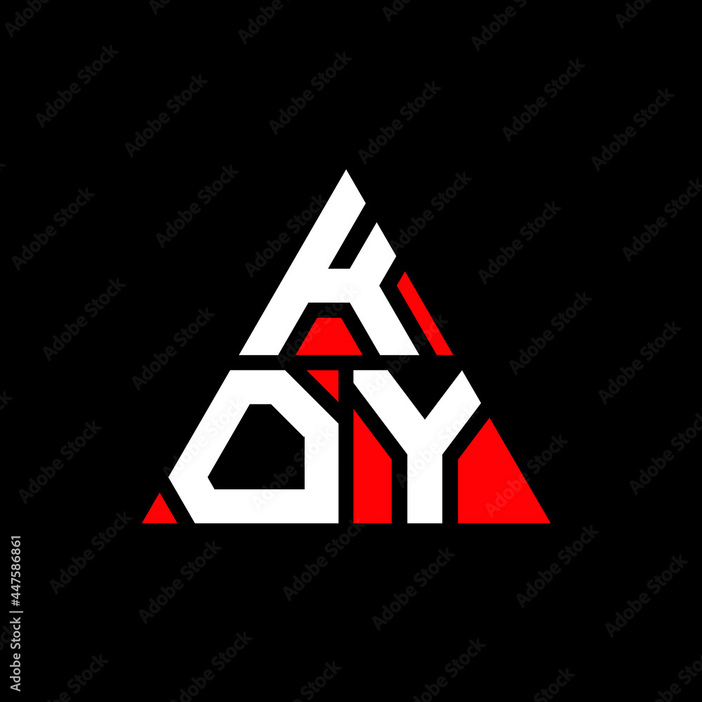 KOY triangle letter logo design with triangle shape. KOY triangle logo ...