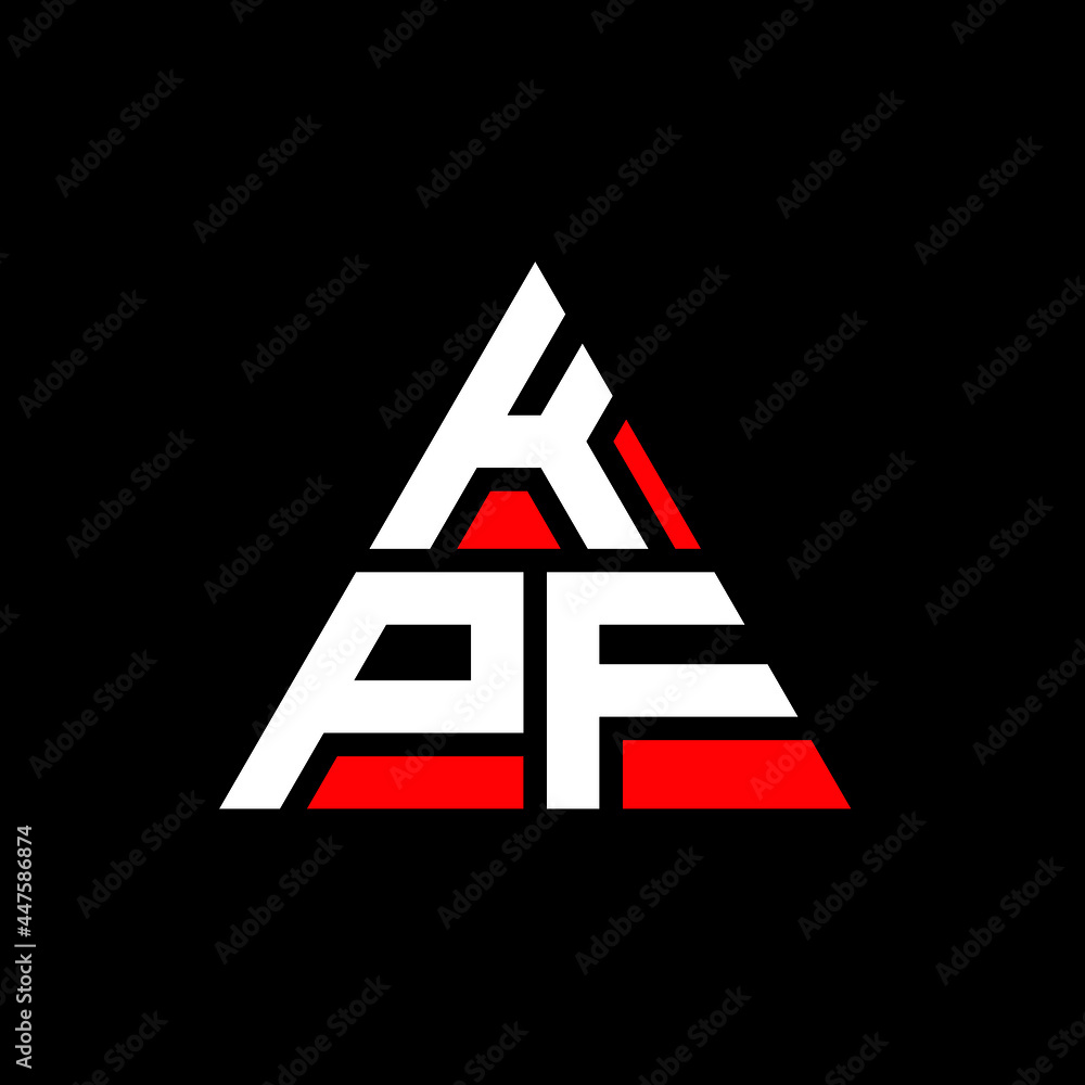 KPF triangle letter logo design with triangle shape. KPF triangle logo ...