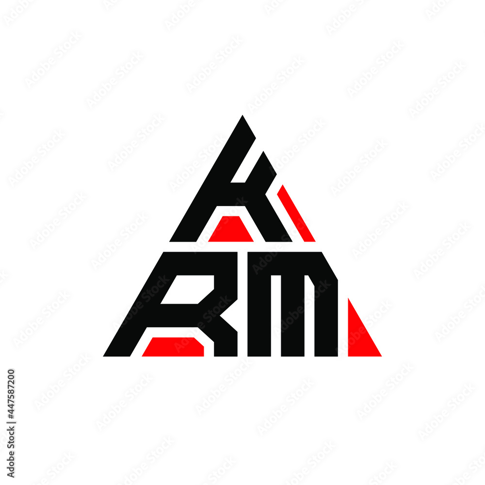 KRM triangle letter logo design with triangle shape. KRM triangle logo ...
