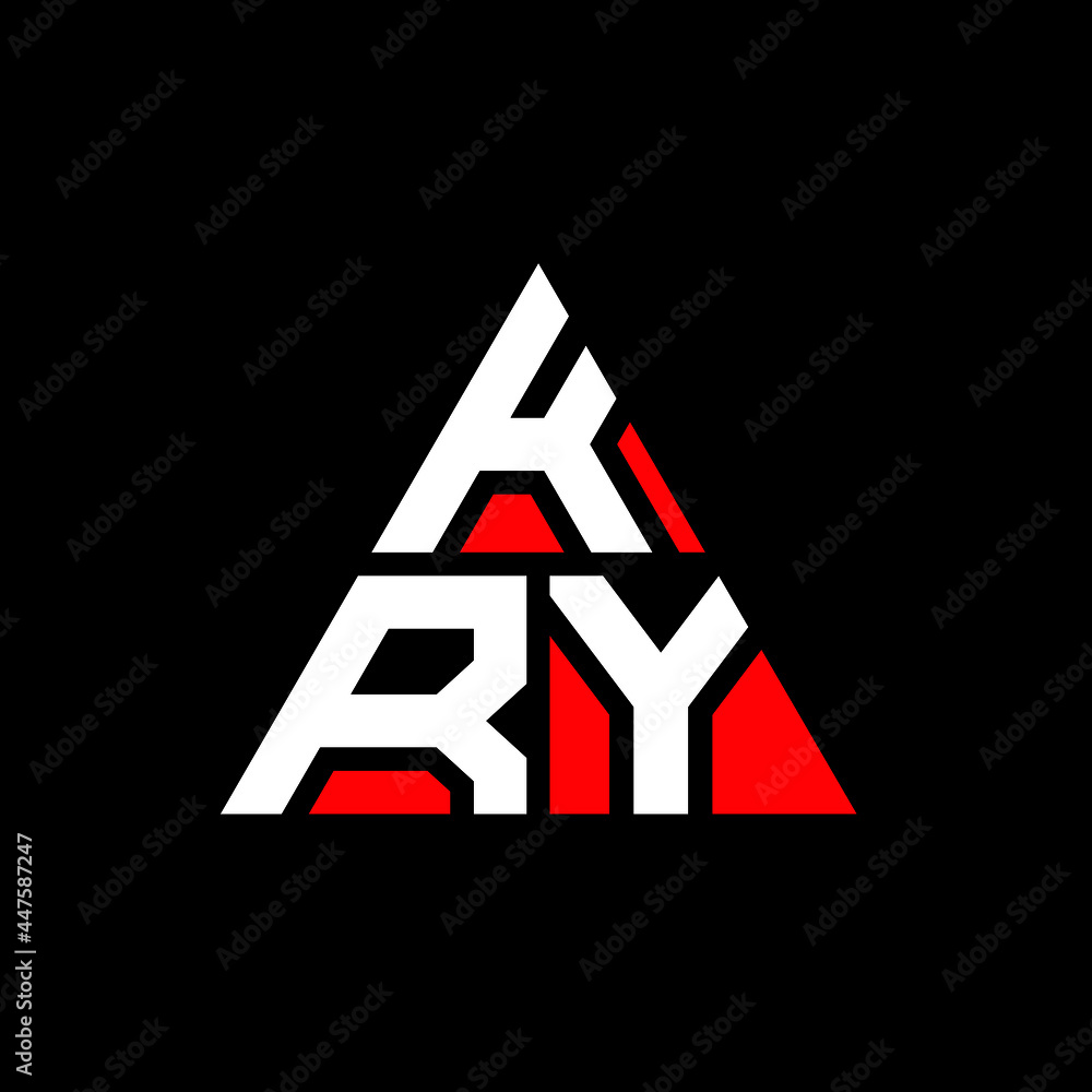 KRY triangle letter logo design with triangle shape. KRY triangle logo ...