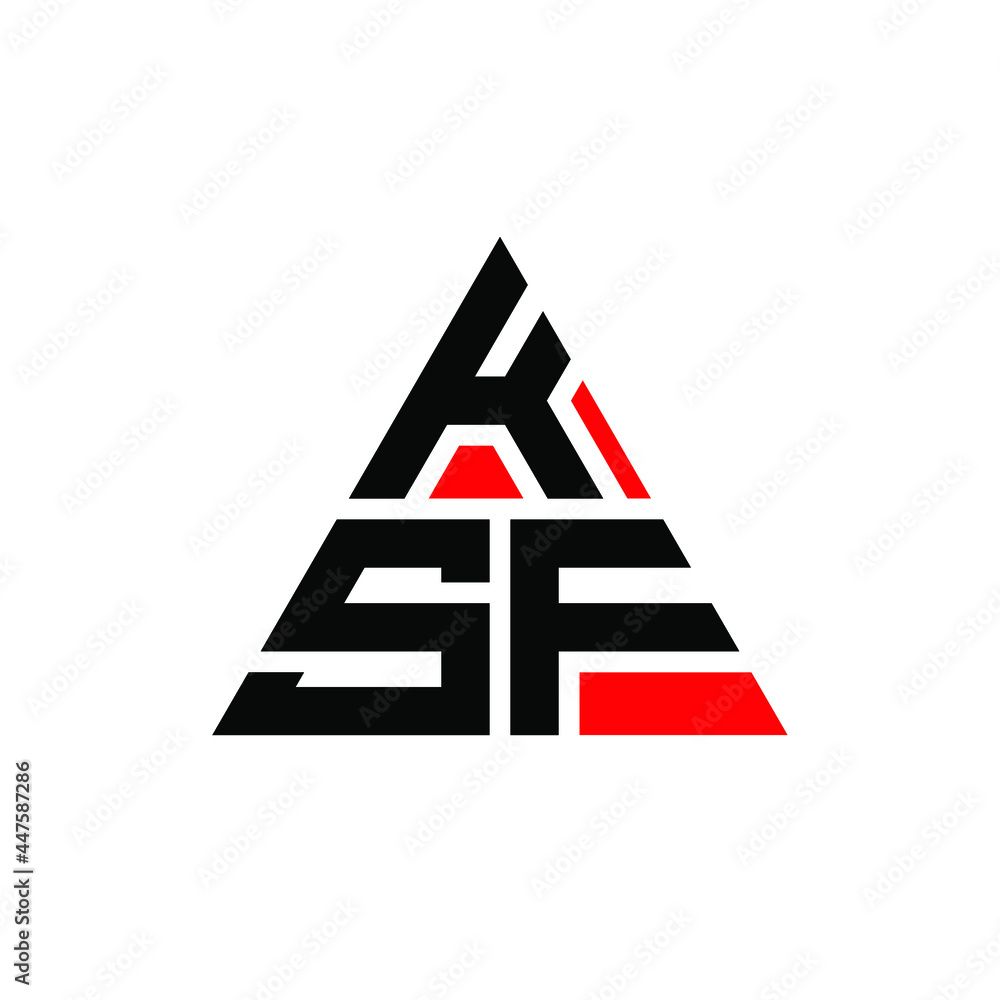 KSF triangle letter logo design with triangle shape. KSF triangle logo ...