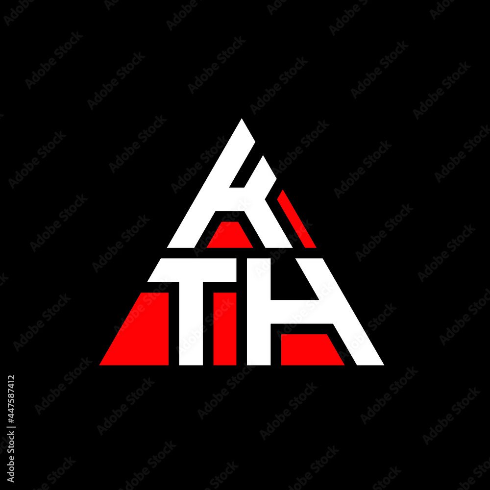 KTH triangle letter logo design with triangle shape. KTH triangle logo ...