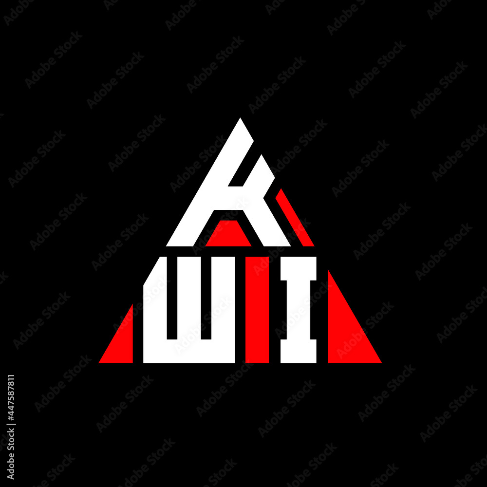 KWI triangle letter logo design with triangle shape. KWI triangle logo ...