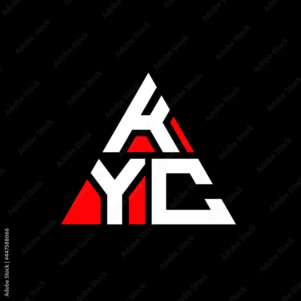 KYC triangle letter logo design with triangle shape. KYC triangle logo ...