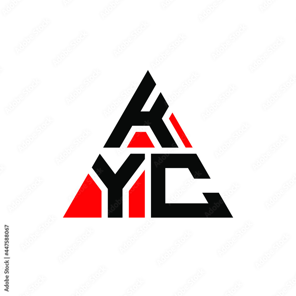 KYC triangle letter logo design with triangle shape. KYC triangle logo ...