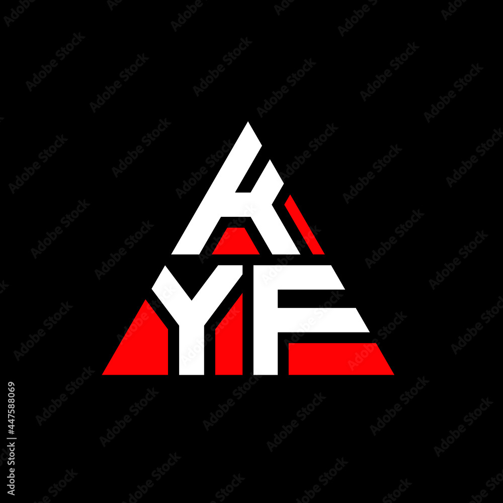 KYF triangle letter logo design with triangle shape. KYF triangle logo ...