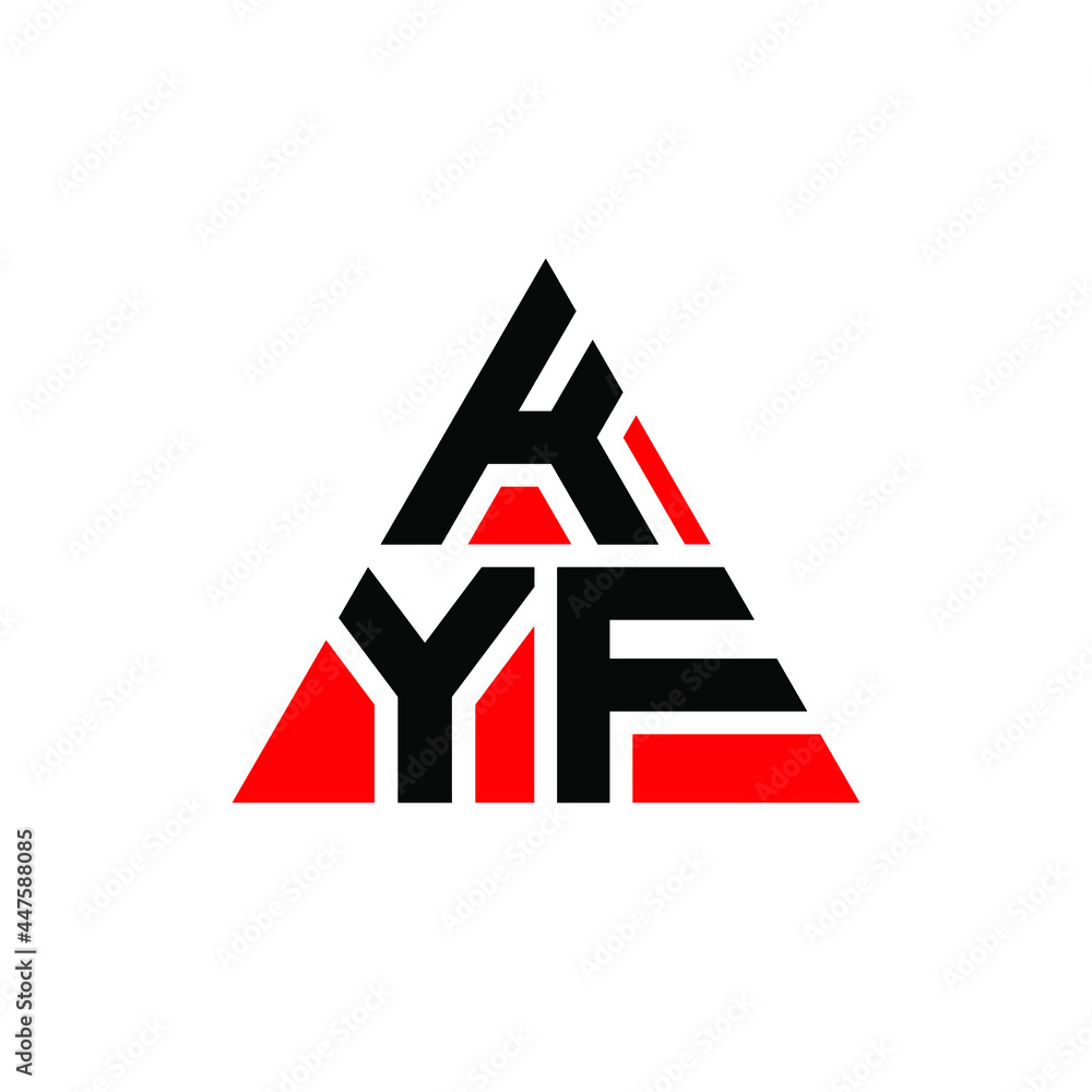 KYF triangle letter logo design with triangle shape. KYF triangle logo ...