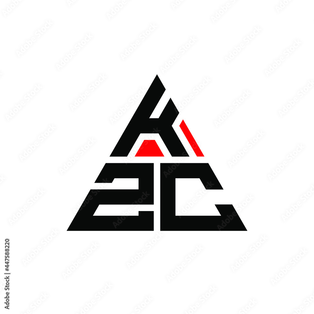 KZC triangle letter logo design with triangle shape. KZC triangle logo ...