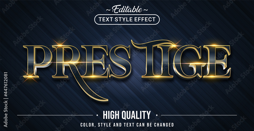 Editable text style effect - Prestige text style theme. Stock Vector ...