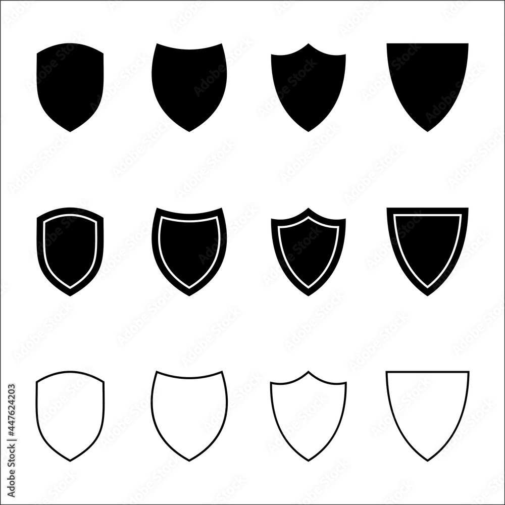 Shield icons mega collection Protect shield vector set of shields ...