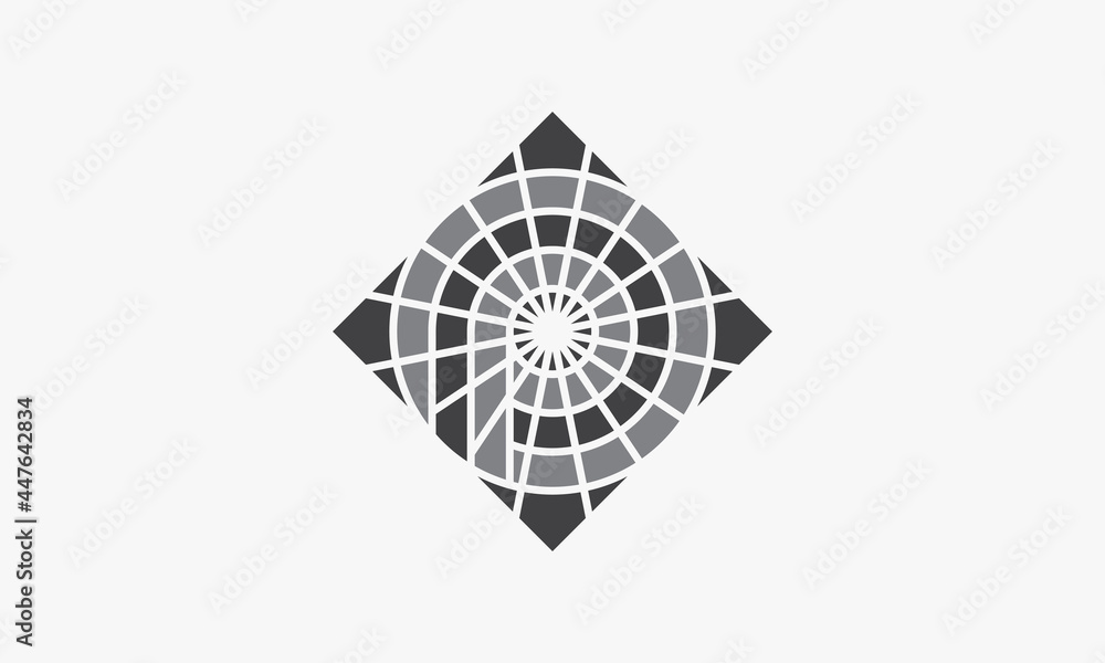 abstract geometric shape letter P logo on white background. Stock ...