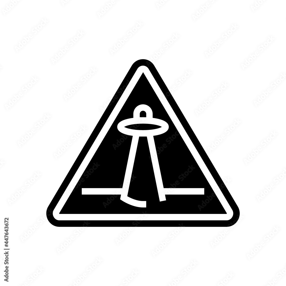 alien abduction warning glyph icon vector. alien abduction warning sign ...