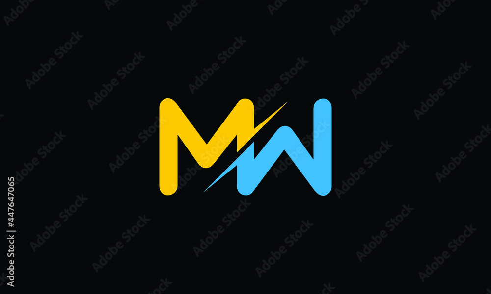 Initials MW or WM M and W Letter Mark Abstract Monogram Vector Logo ...