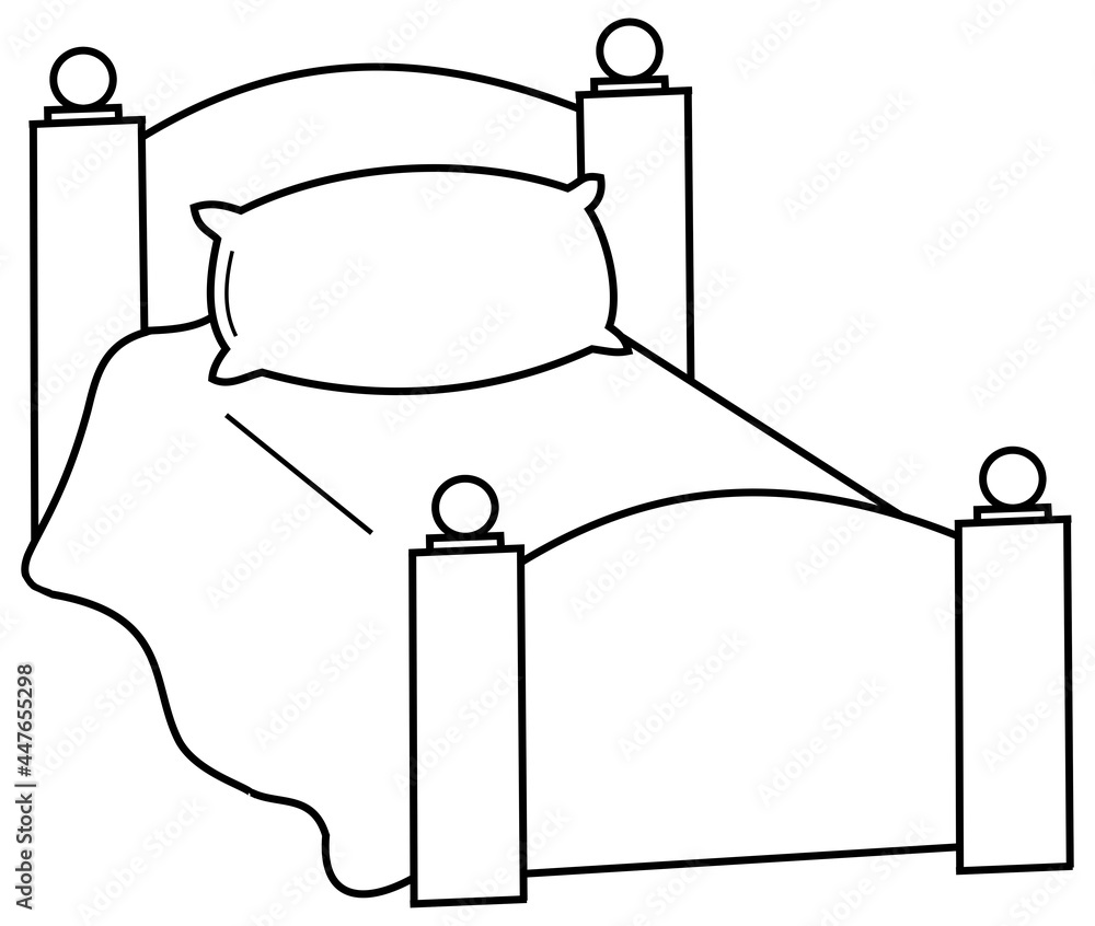 Bed Outline Clip Art Image Stock Illustration | Adobe Stock