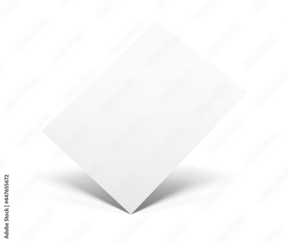 Empty paper sheet. A4 format paper with shadows on whait background ...
