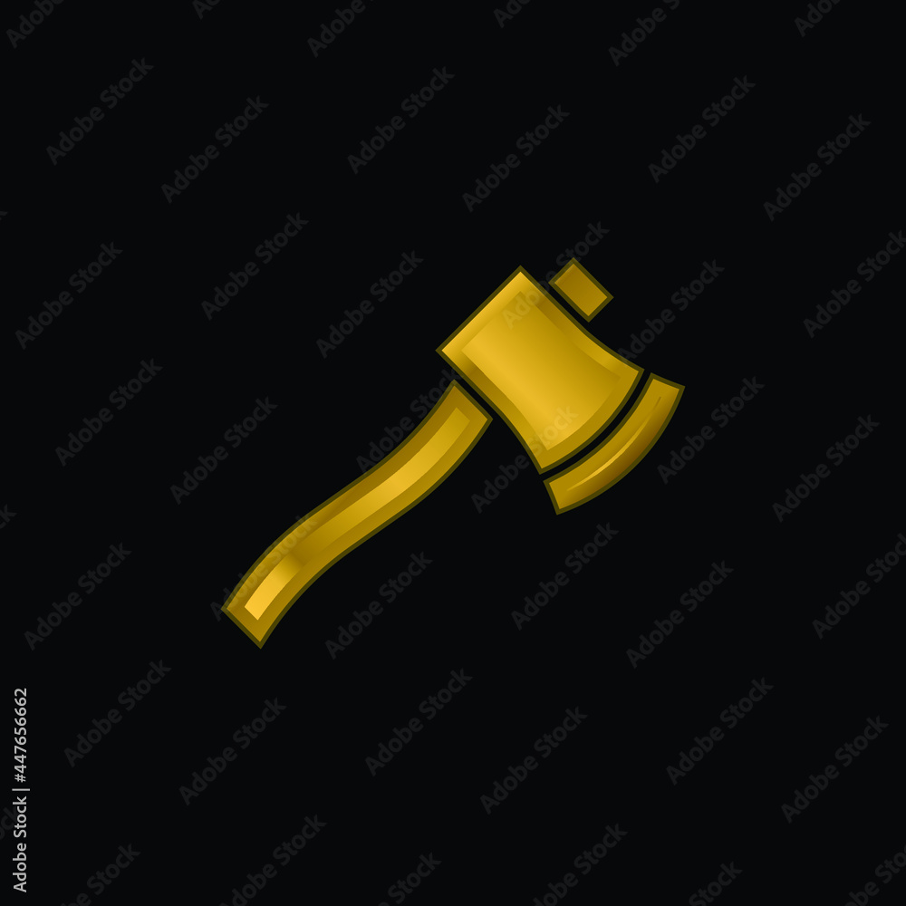 Axe gold plated metalic icon or logo vector Stock Vector | Adobe Stock
