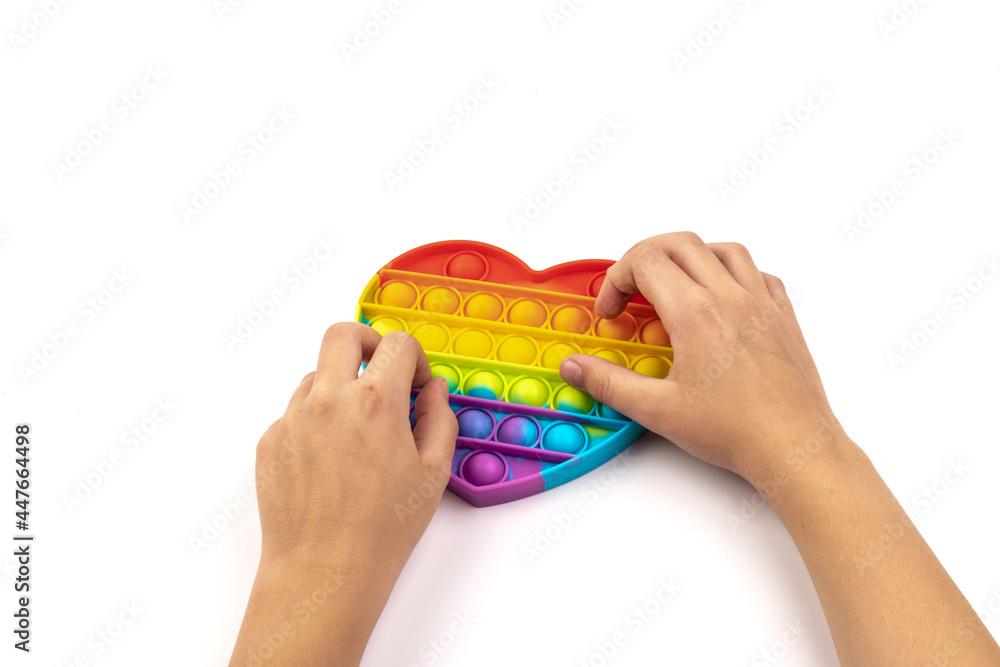 Silicon modern Toy anti-stress popit will be a heart on a white ...