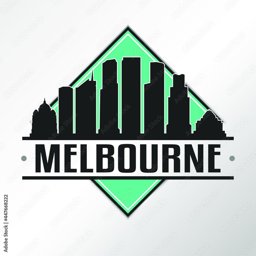 Melbourne VIC, Australia Skyline Logo. Adventure Landscape Design ...