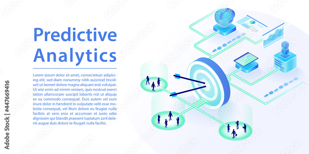 Concept of predictive analytics powered by data analysis and artificial ...