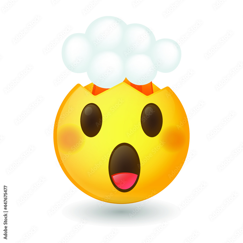 Explouding Emoji Icon Illustration. Mind Blown Vector Symbol Emoticon ...