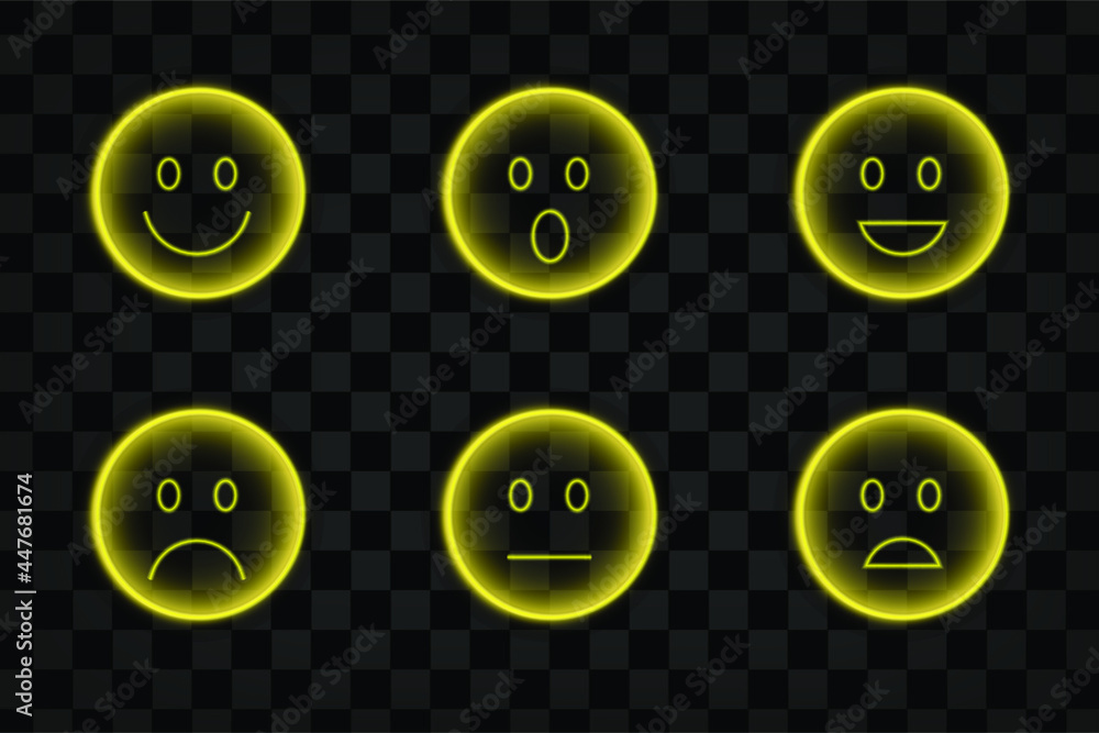 Emoji with light effect set graphic resources for halloween emoticon ...