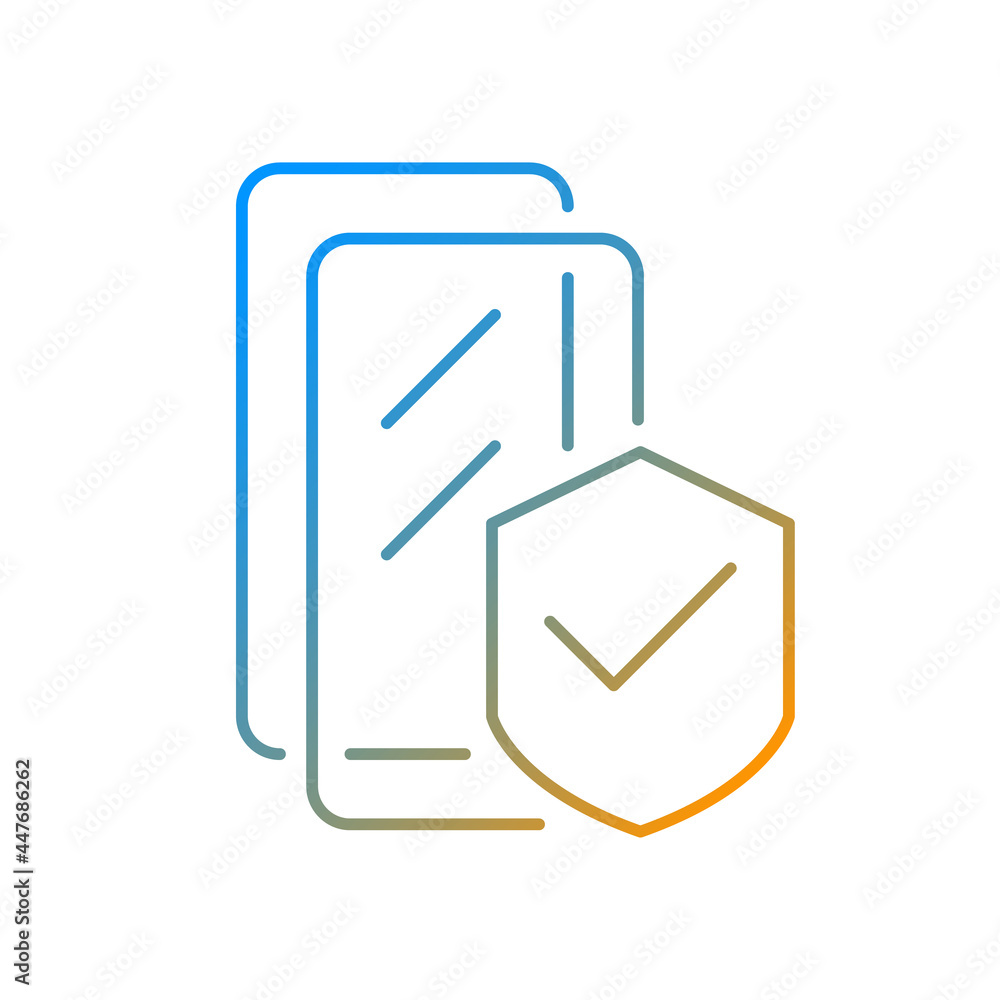 Screen protectors gradient linear vector icon. Display guard for phone ...