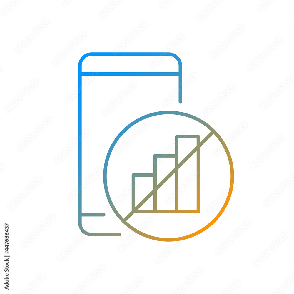 Vetor de No signal gradient linear vector icon. Mobile phone and signal ...