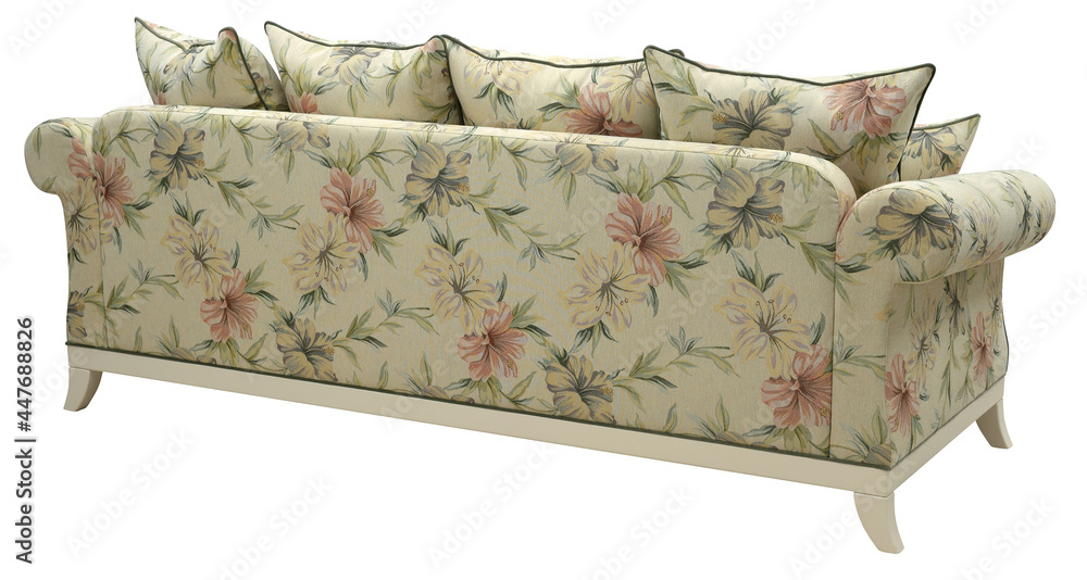 Sofa isolated on white background. Back view. Including clipping path ...