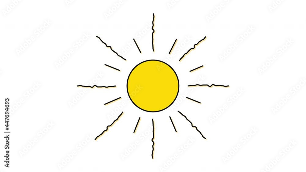 Seamless looped animation of sun, sunlight, sun rays. Alpha channel ...