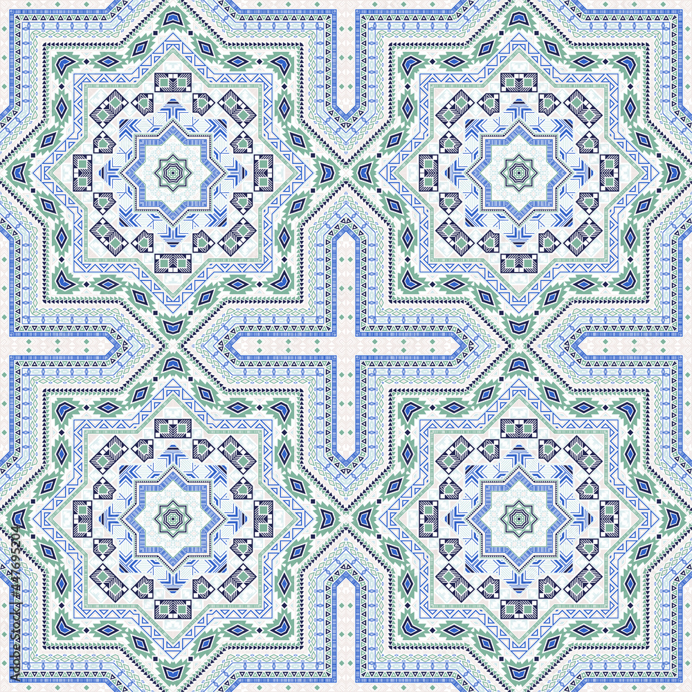 Linear moroccan zellige tile seamless pattern. Ethnic geometric vector ...