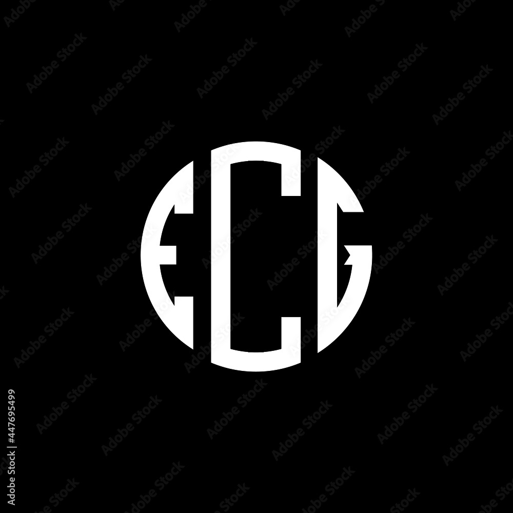 ECG letter logo design. ECG letter in circle shape. ECG Creative three ...