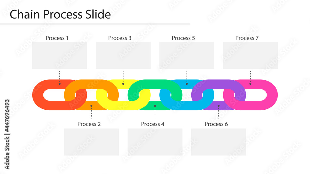 Chain Process slide template. Clipart image Stock Vector | Adobe Stock