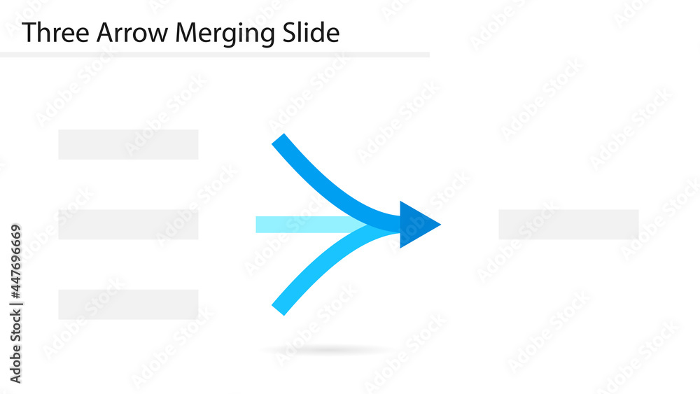 Three arrow merging slide template. Clipart image Stock Vector | Adobe ...