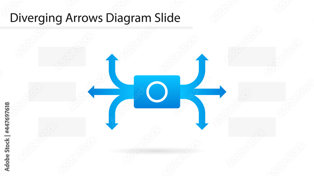 Poster Diverging Arrows Diagram Slide template. Clipart image – Wall ...