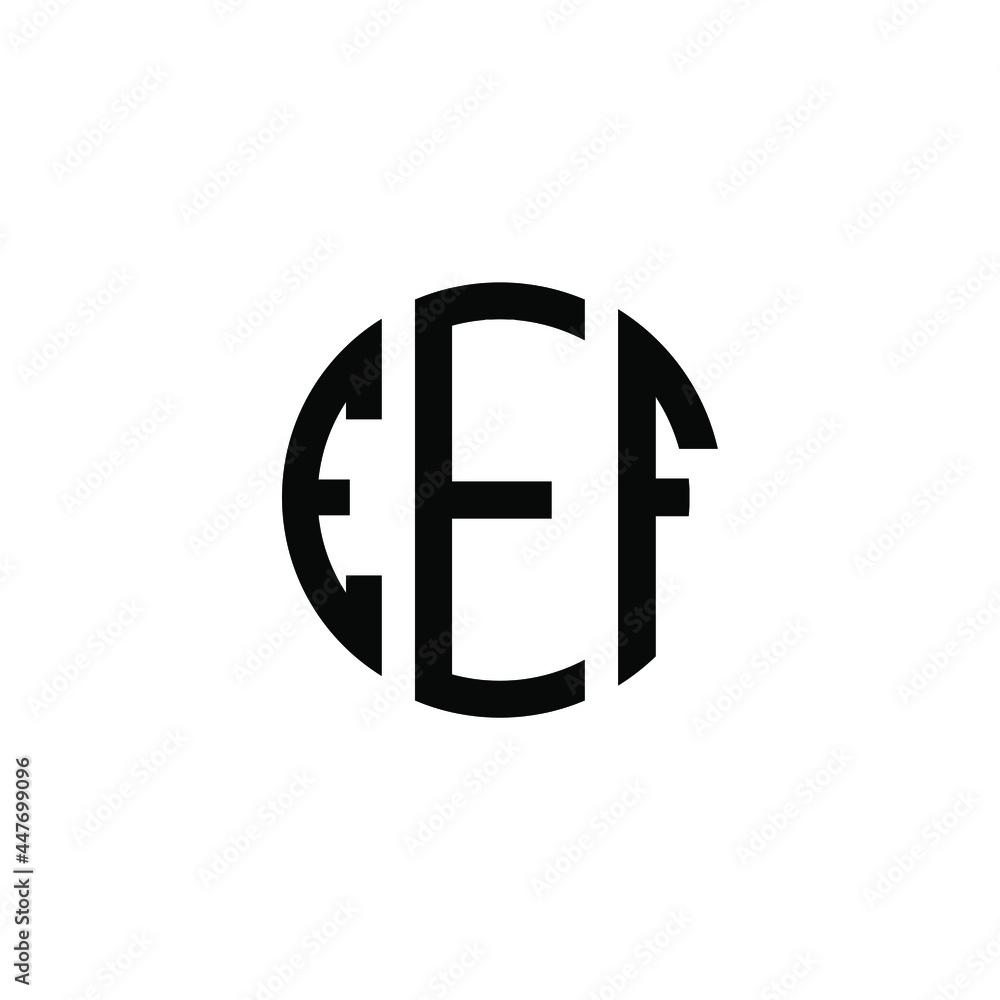 EEF letter logo design. EEF letter in circle shape. EEF Creative three ...
