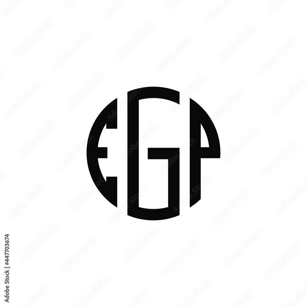 EGP letter logo design. EGP letter in circle shape. EGP Creative three ...