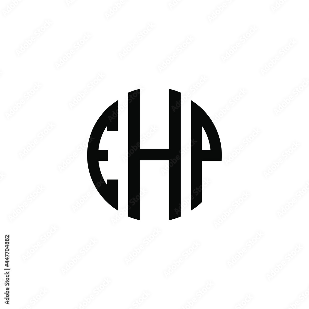 EHP letter logo design. EHP letter in circle shape. EHP Creative three letter logo. Logo with ...