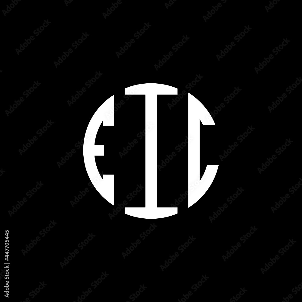 EIC letter logo design. EIC letter in circle shape. EIC Creative three ...