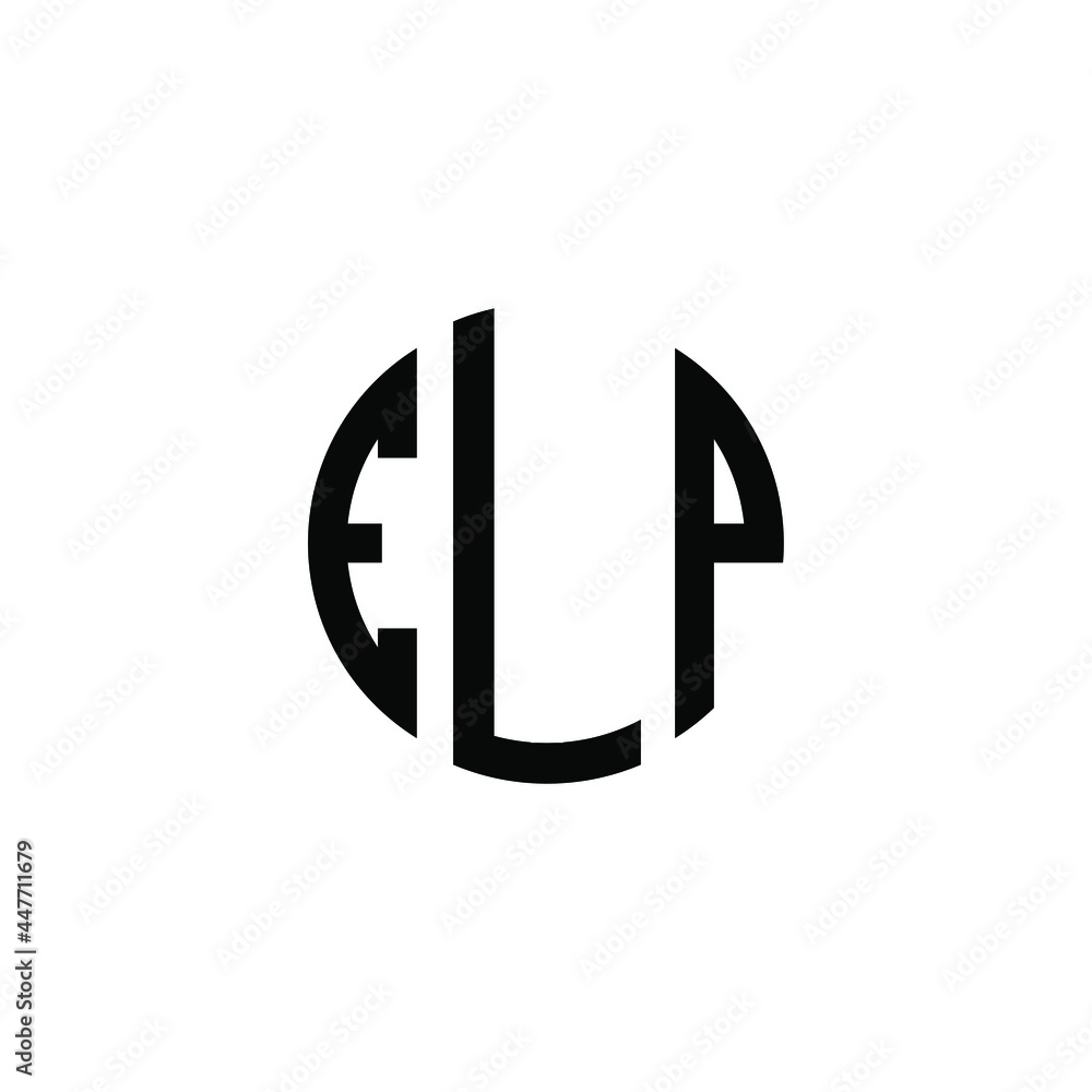 ELP letter logo design. ELP letter in circle shape. ELP Creative three ...