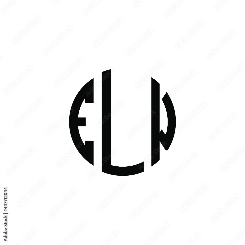 ELW letter logo design. ELW letter in circle shape. ELW Creative three ...