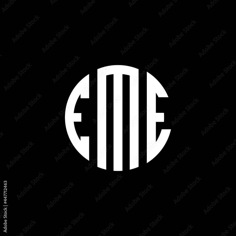 EME letter logo design. EME letter in circle shape. EME Creative three ...