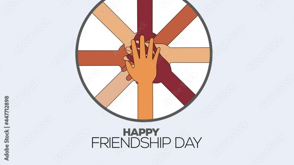 Happy friendship day animated wishing video message. Hands animation of ...