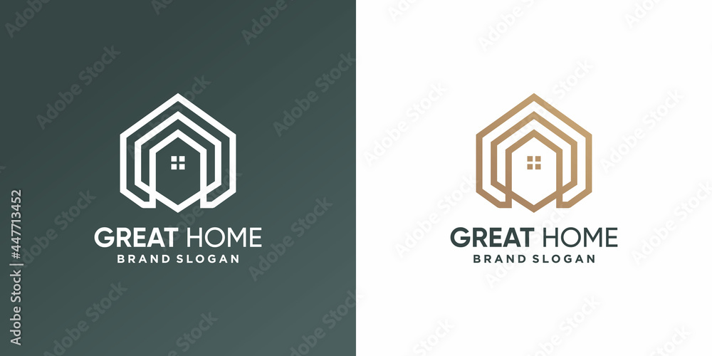 House logo with modern geometry line art style Premium Vector part 2 ...