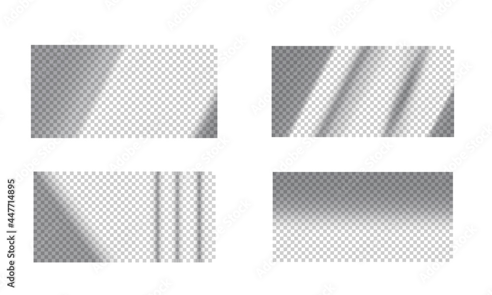 Set of vector shadow overlay for mockup. Realistic shadow for product ...