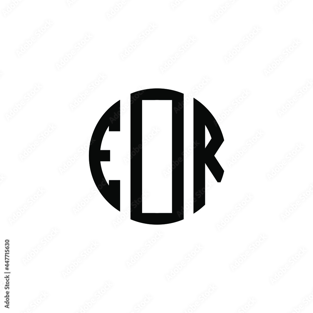 EOR letter logo design. EOR letter in circle shape. EOR Creative three ...