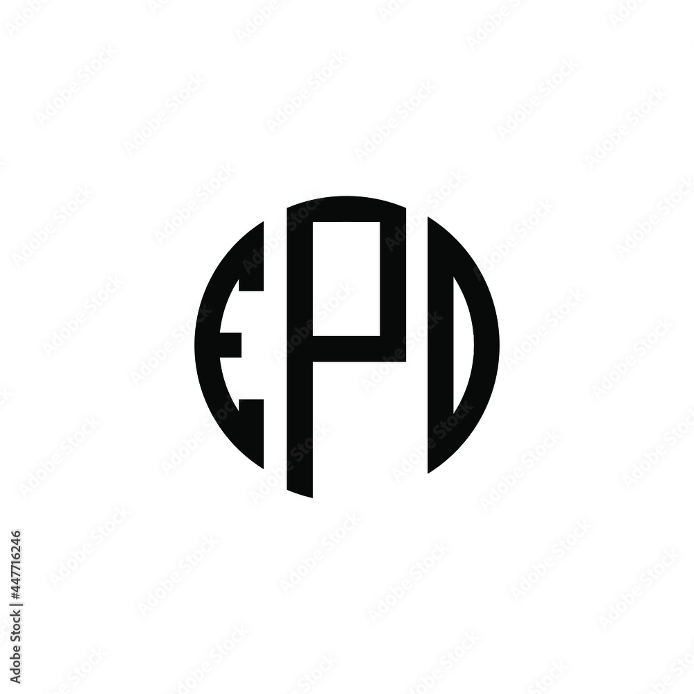 EPD letter logo design. EPD letter in circle shape. EPD Creative three ...