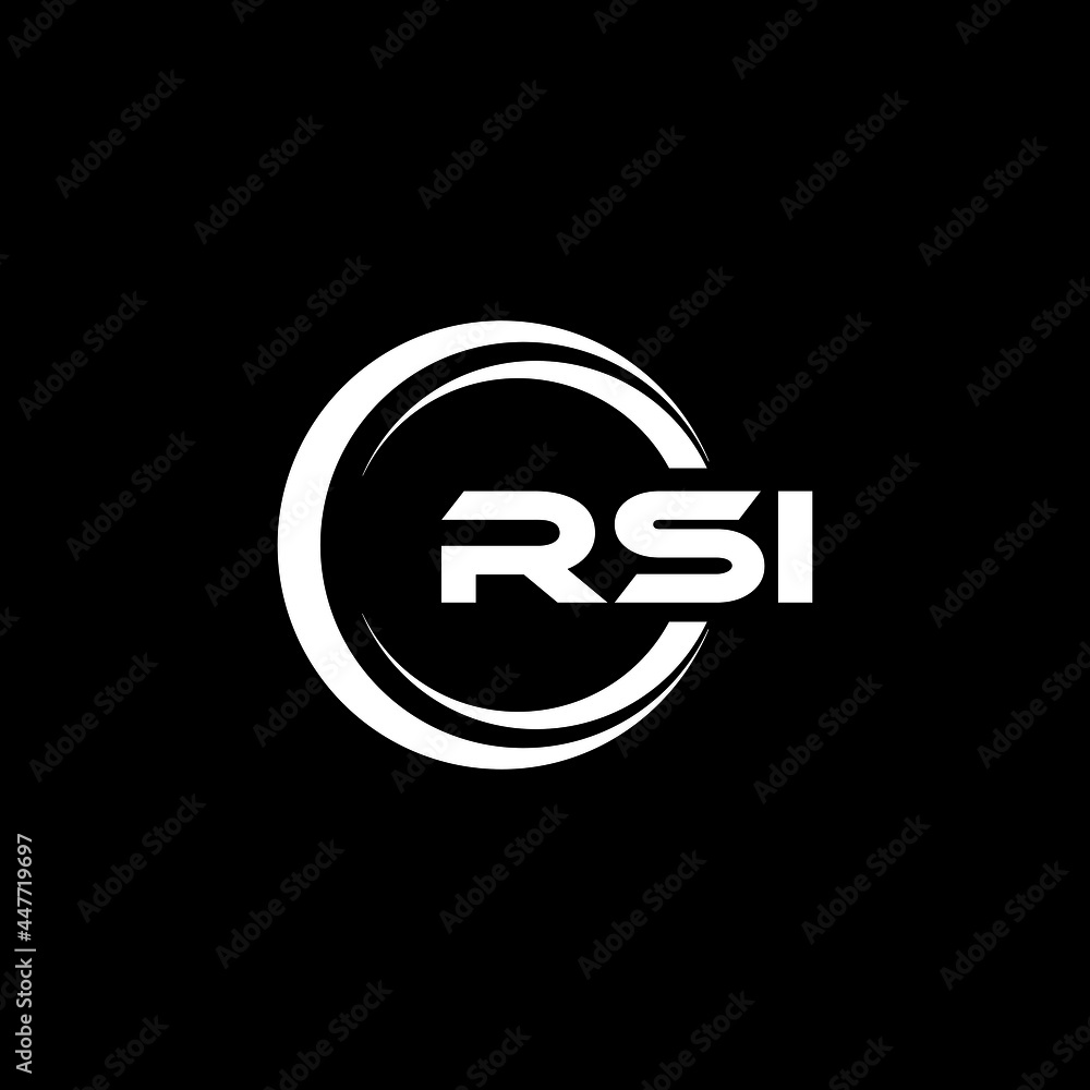 Vecteur Stock RSI letter logo design with black background in ...