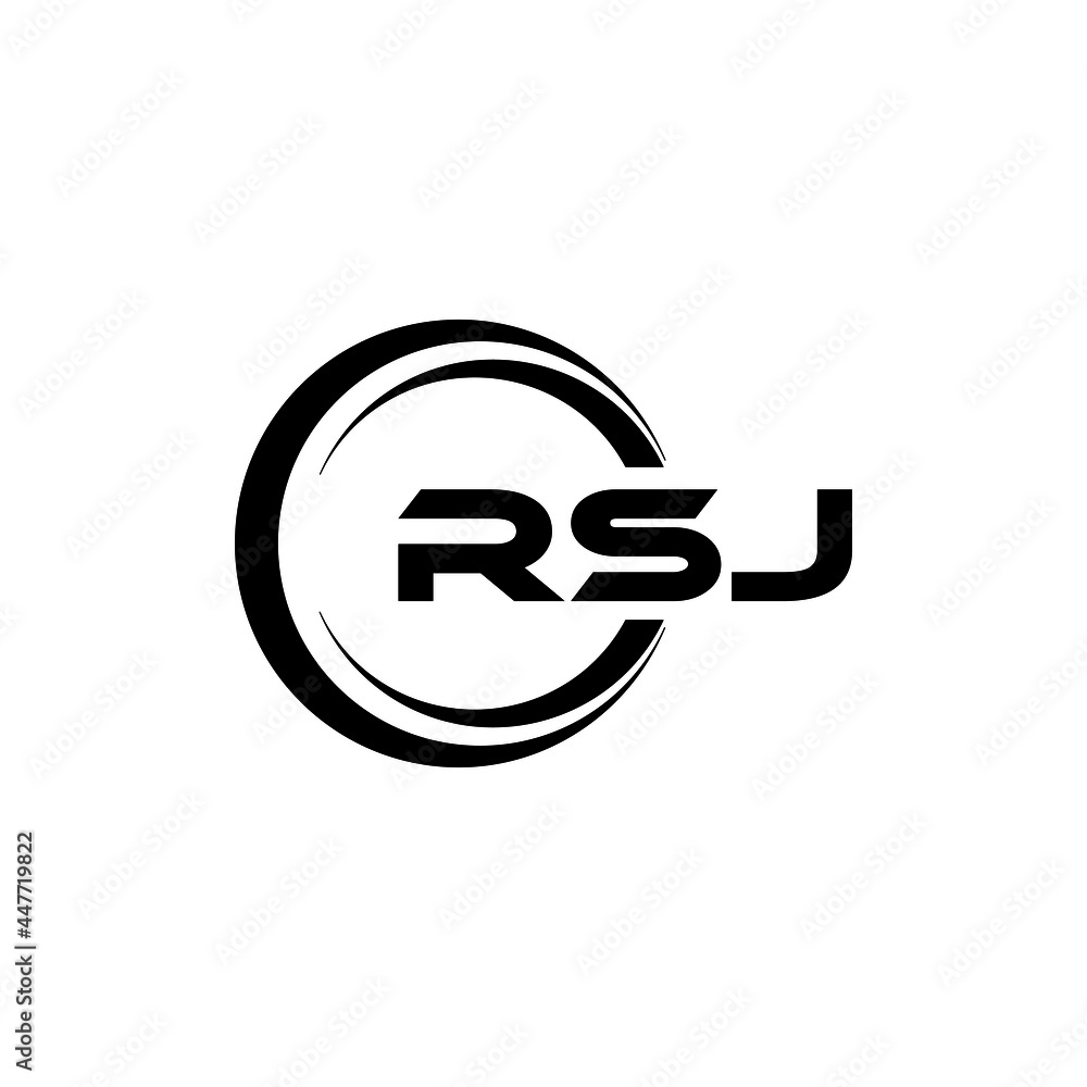 RSJ letter logo design with white background in illustrator, vector ...