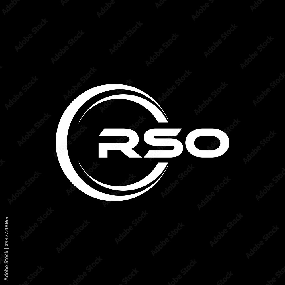 Vecteur Stock RSO letter logo design with black background in ...