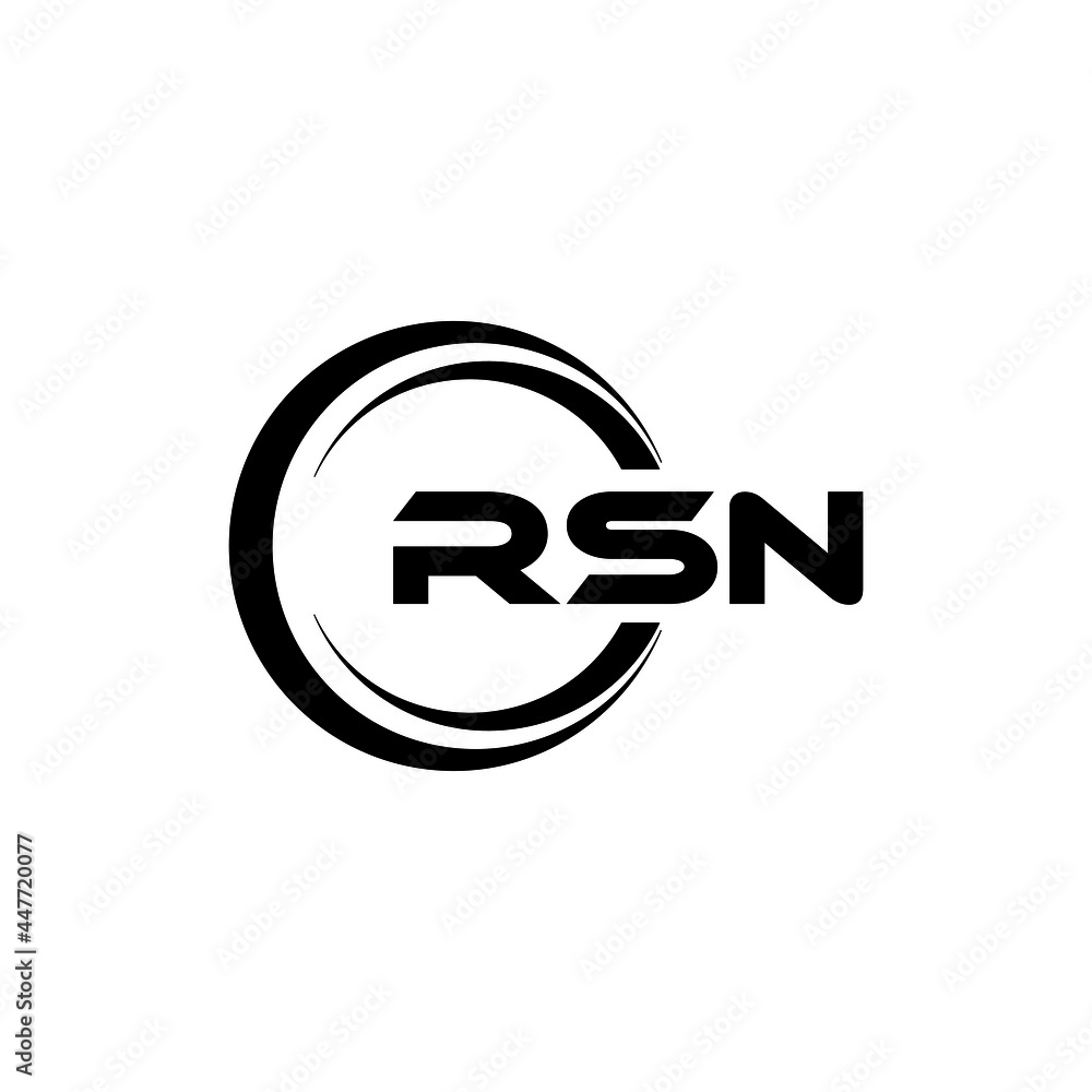 RSN letter logo design with white background in illustrator, vector ...